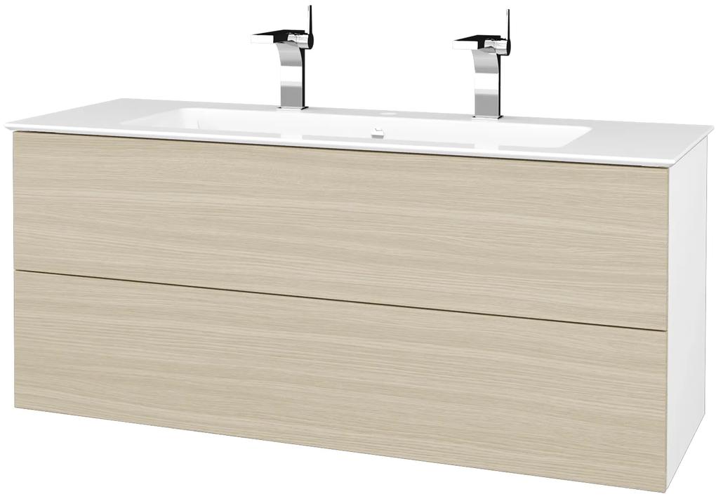 Dřevojas Koupelnová skříň VARIANTE SZZ2 120 (umyvadlo Pura) Varianta: N01 Bílá lesk / N07 Stone