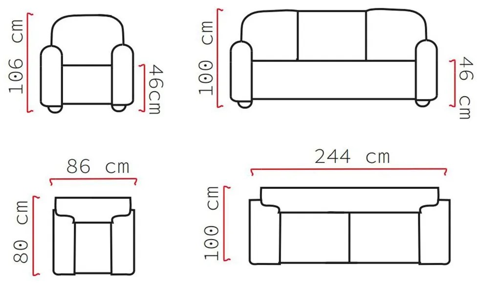 Sedací sestava PANAMA 3+1+1 | rozkládací + úložný prostor | VÝBĚR TKANIN