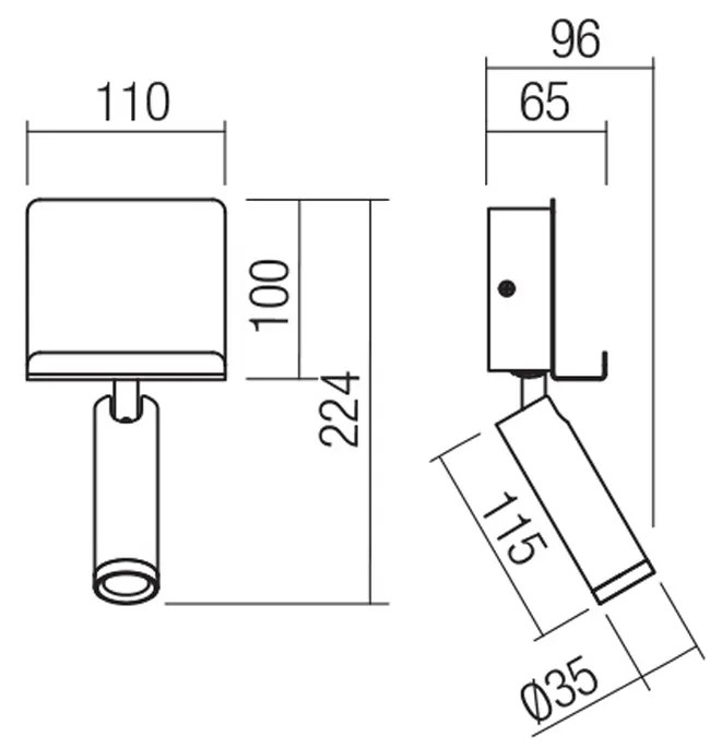 Smarter 01-3084 nástěnné LED svítidlo Panel s USB, pískově černá, 3,5W, 3000K, 22,4cm