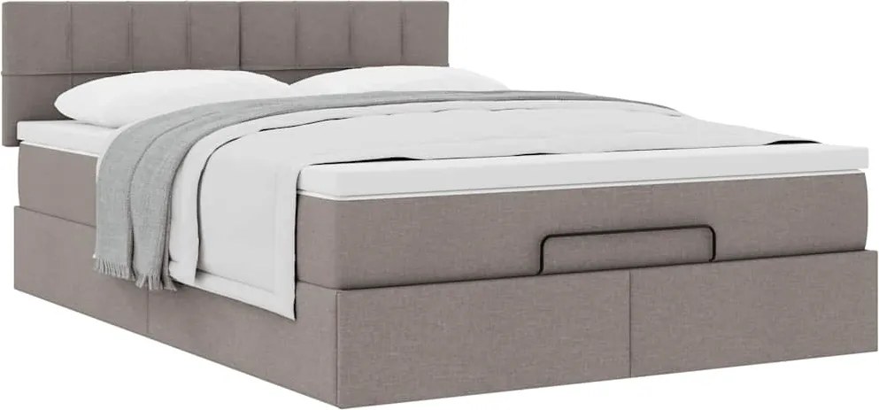 Osmanský postel s matrací taupe 140x190 cm textil 3311460