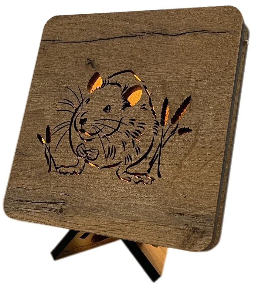Li-Go "Potkan" lampa 19x19cm provedení povrchu: ořech