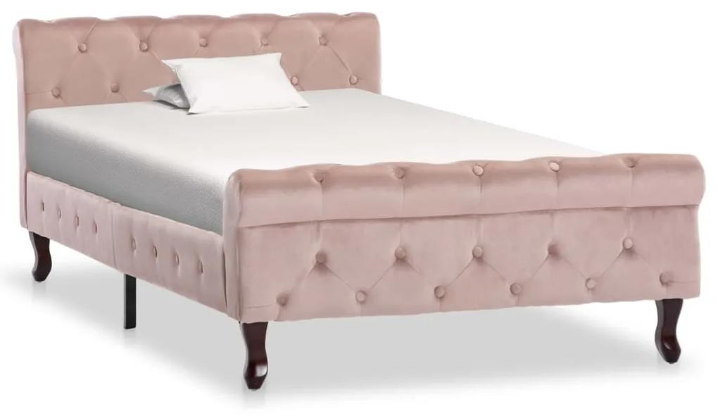 Rám postele Keeline - růžový samet | 100 x 200 cm