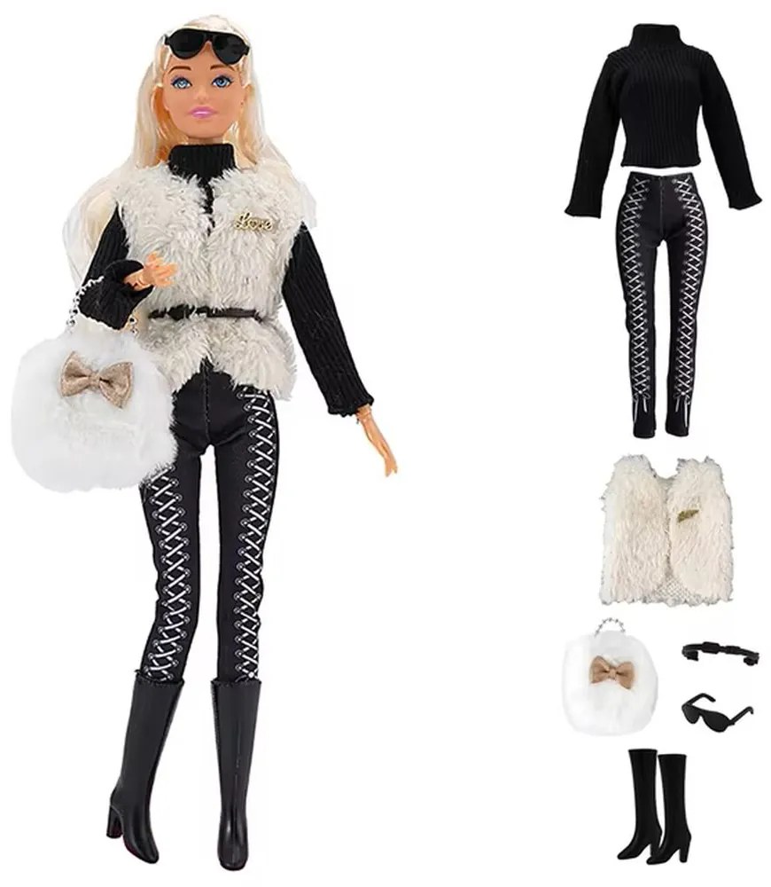 Módní oblečení pro Barbie - sada oblečení s doplňky Varianta: C set černý s kabelkou