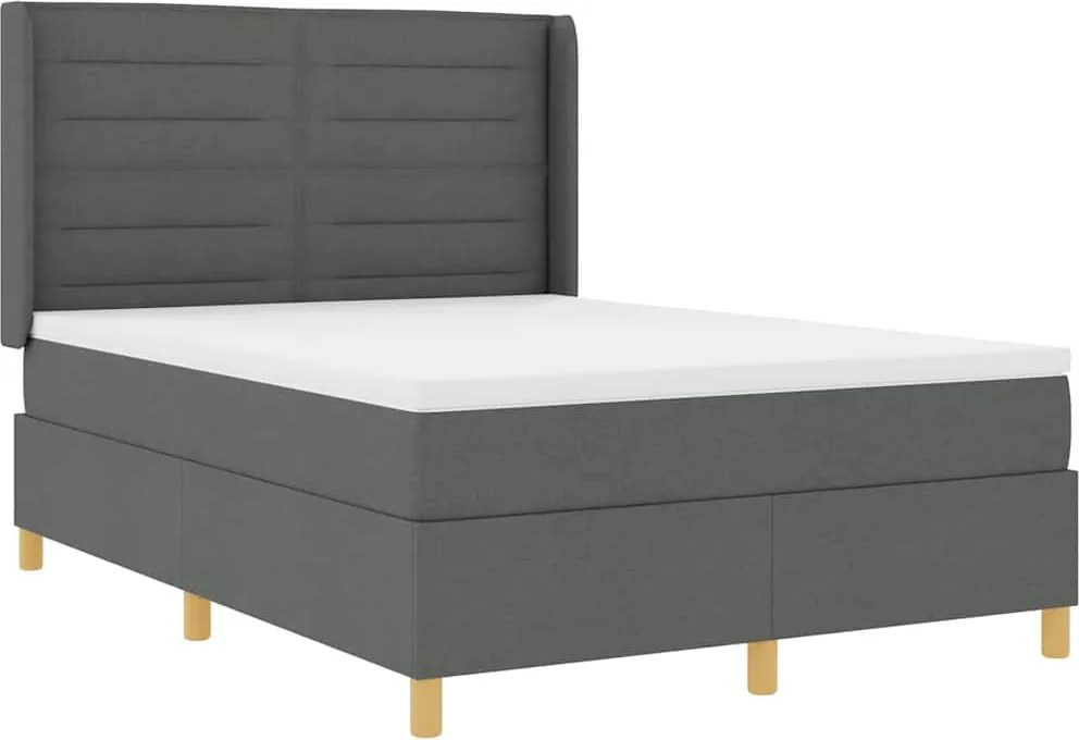 Postel s boxspringem s matrací Tmavě šedá 140 x 200 cm textil 3341771