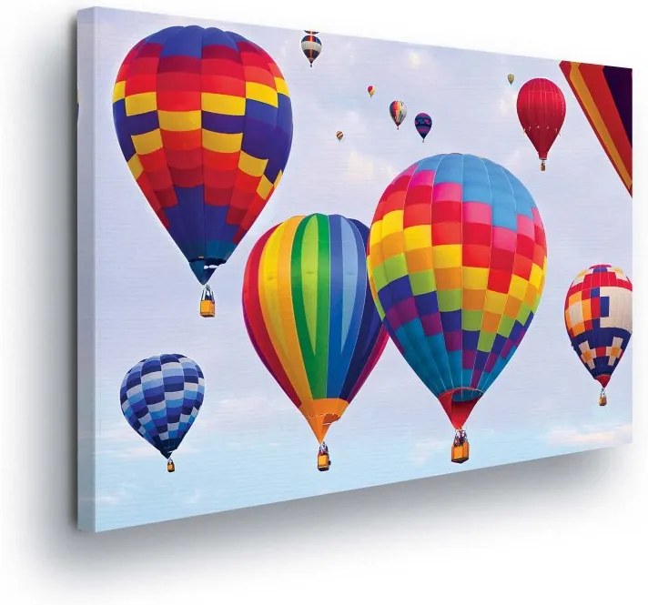 GLIX Obraz na plátně - Barevné Létající Balóny 100x75 cm