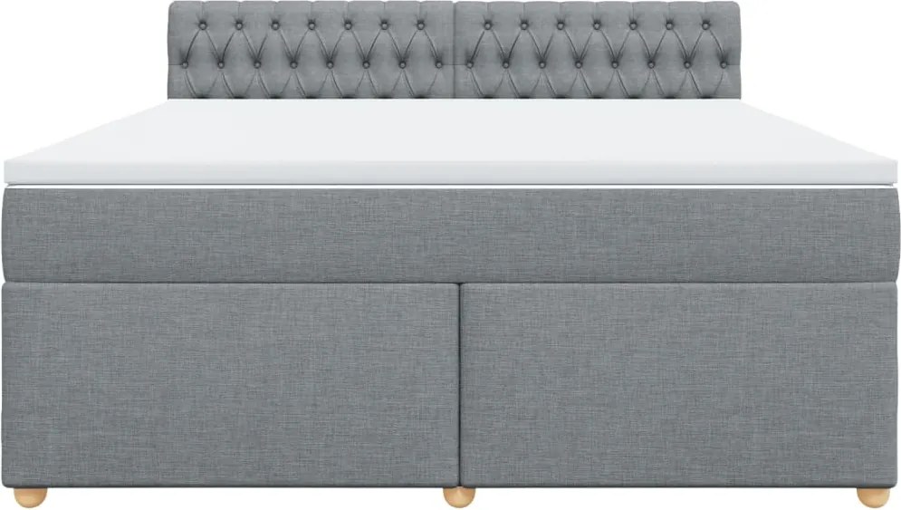 Box spring postel s matrací světle šedá 180 x 200 cm textil 3286766