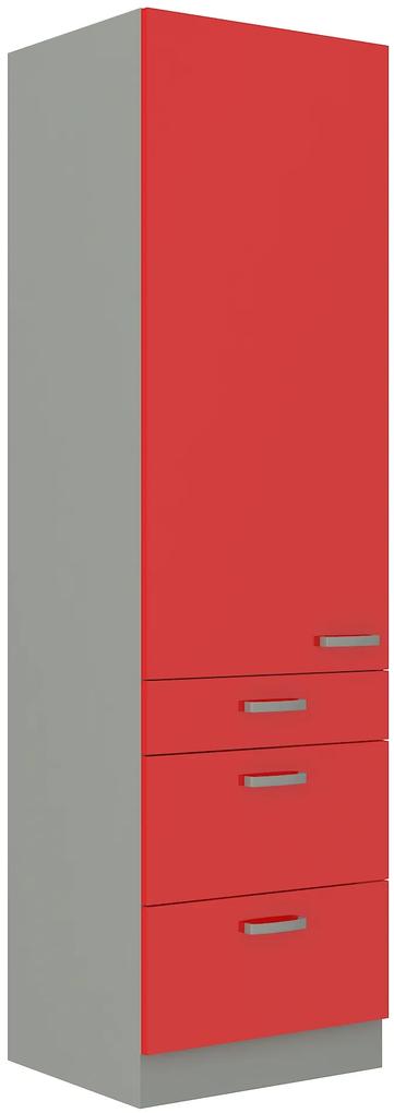 60 cm skříňka vysoká 1D3SZ na vestavnou troubu Barevné provedení: Grey - Šedá / Šedý lesk