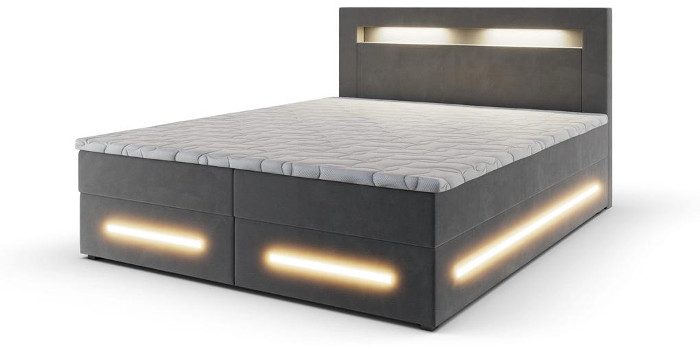 MSL Kontinentální čalouněná postel MANA (140 x 200 cm) Barva látky: MONOLITH 61