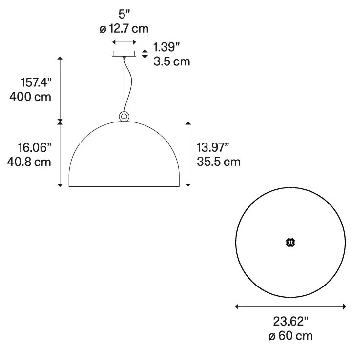 Diesel 50222 3100 Urban Concrete 60, tmavě šedé svítidlo s očkem, 1x25W E27, prům. 60cm