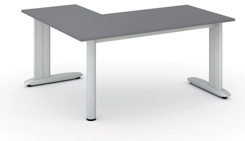 Rohový kancelářský stůl PRIMO FLEXIBLE, 160x140 cm, grafit