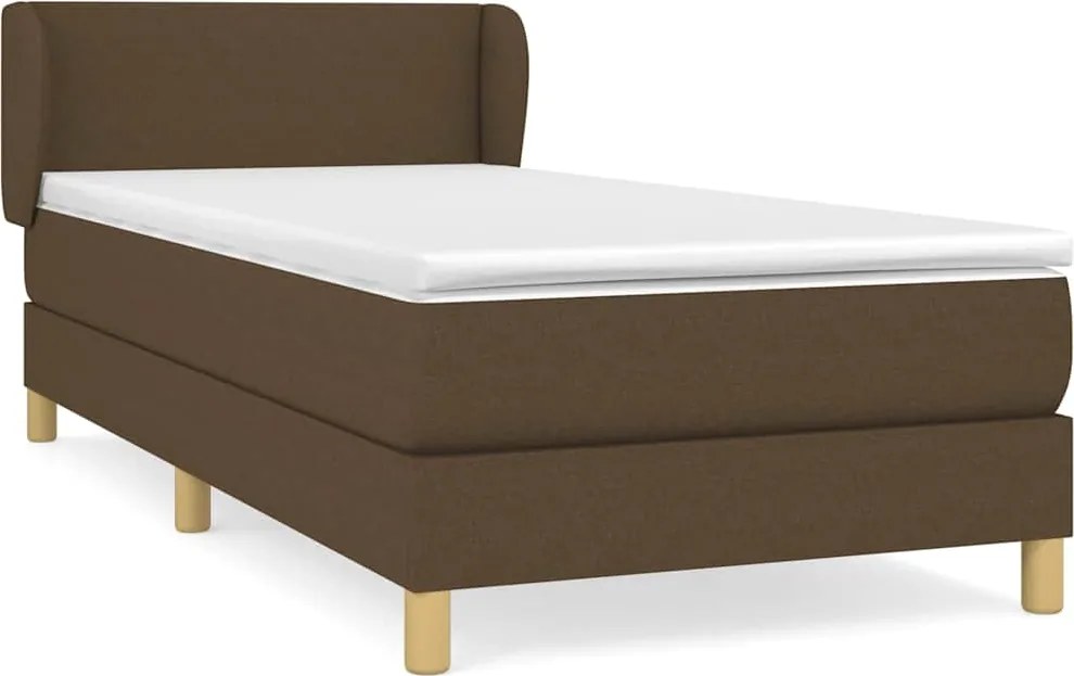 Box spring postel s matrací tmavě hnědá 100 x 200 cm textil 3126624