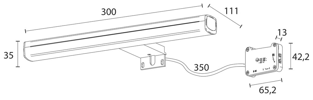 Sapho, RUTH 2 LED svítilna, 6W, 2800K-4000K-5900K, 300x35x111mm, chrom, E28164CI