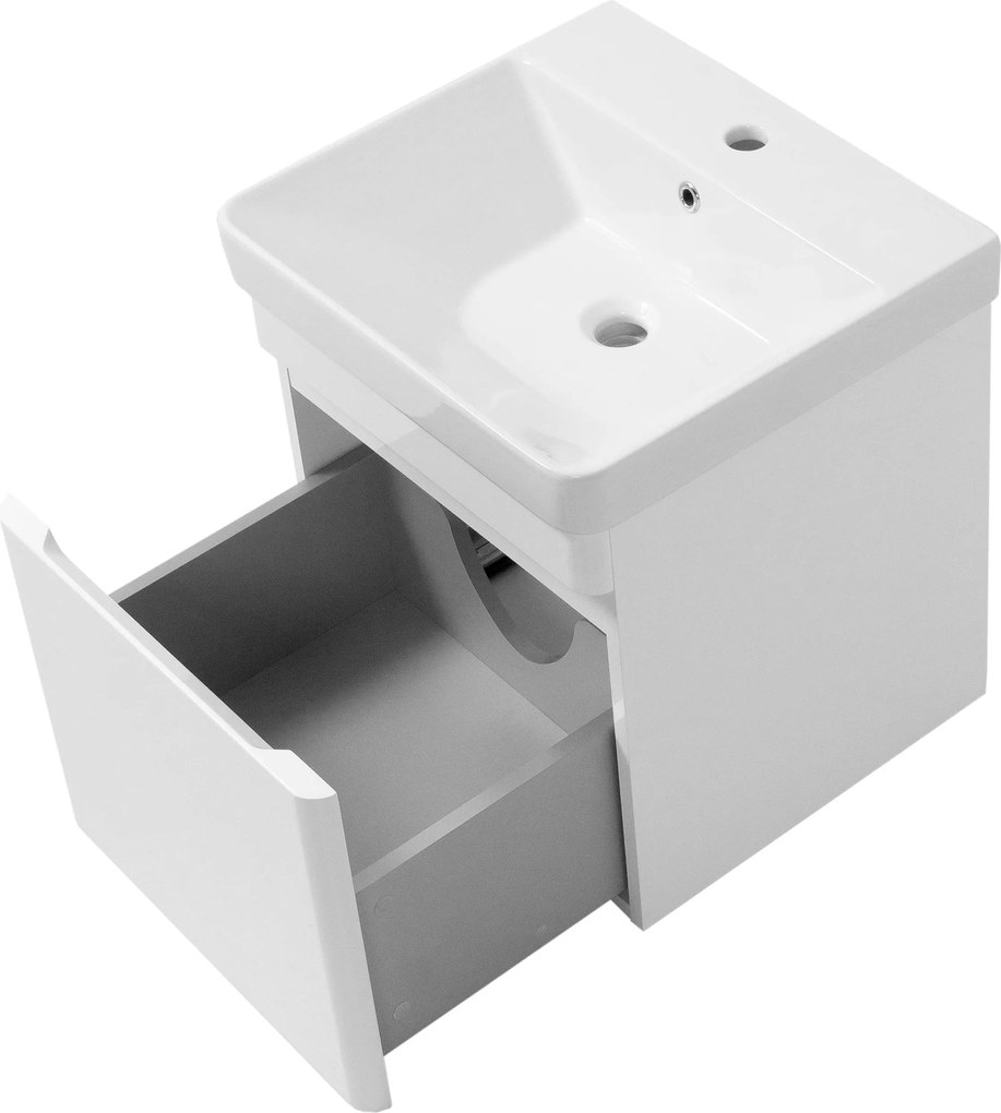 Lavedo Vivace White Air 50 koupelnová skříňka s umyvadlem, lesk