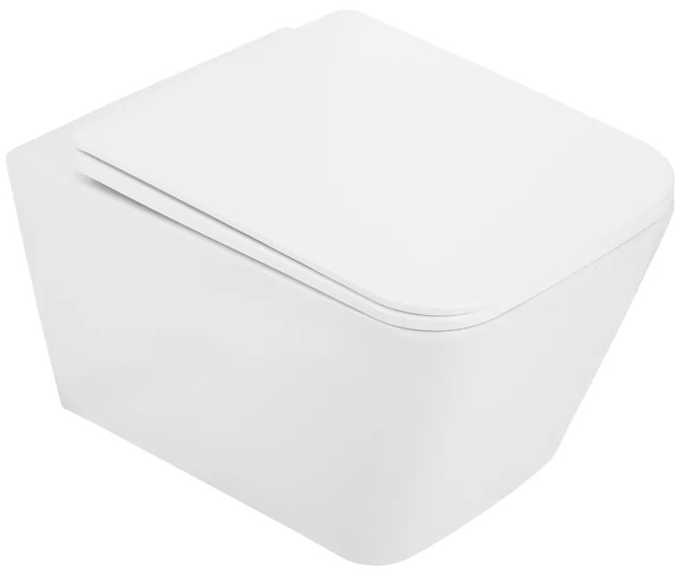 Gamma Mut-302, závěsná WC mísa Tornado/Rimless 520x355x360 mm + SLIM toaletní sedátko, bílá lesklá, GMA-MUT-302