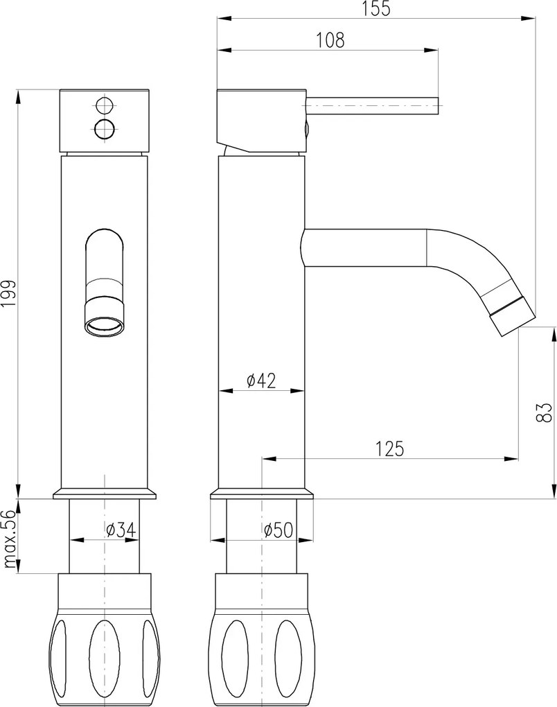 Slezák - RAV Umyvadlová baterie bez výpusti SEINA - SE922.xZRL, Růžové zlato lesk Připojovací hadičky - závit: 1/2"