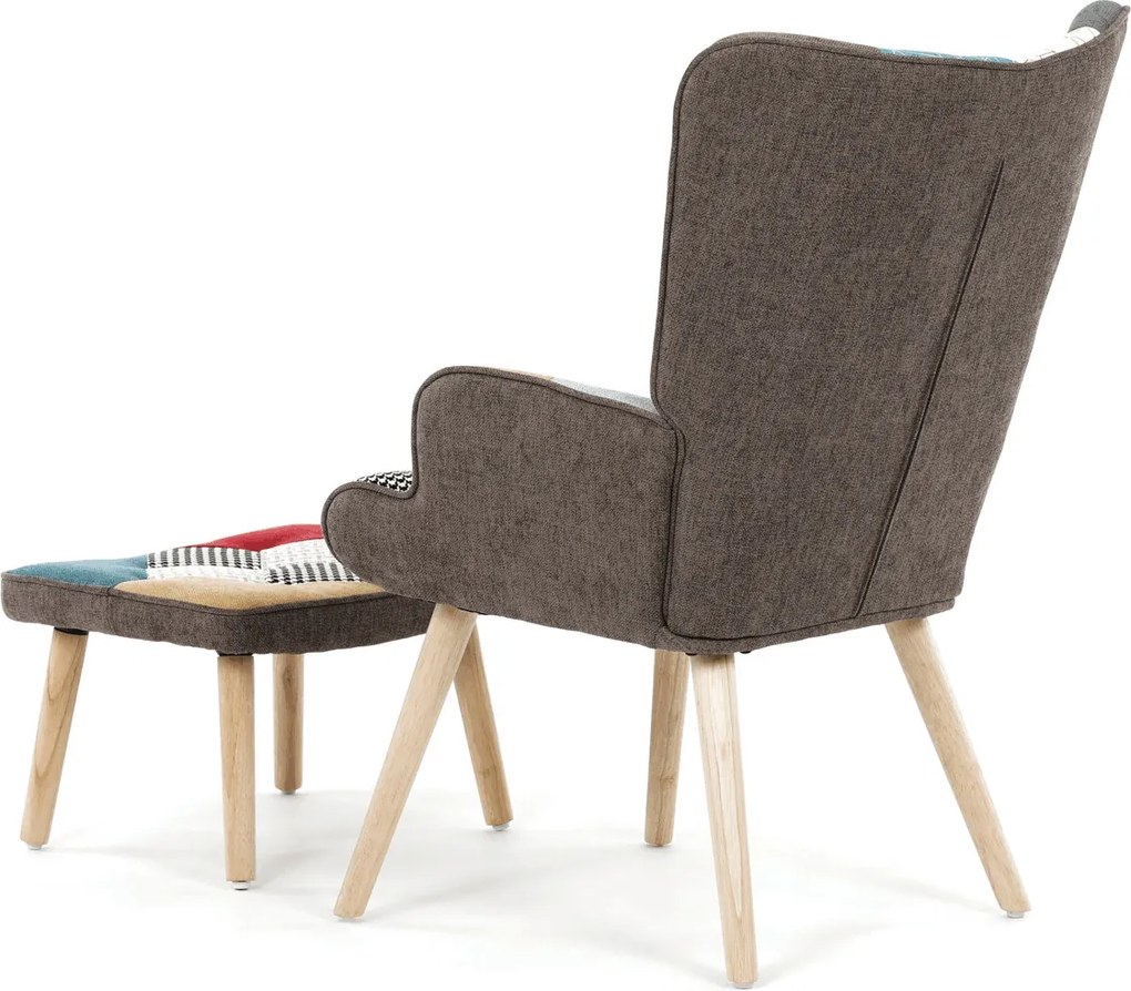 Relaxační křeslo ušák LYRO - patchwork látka