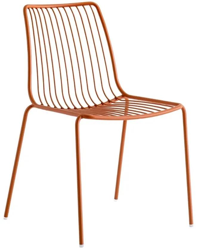 OnaDnes -20% Pedrali Terakotově červená kovová zahradní židle Nolita 3651