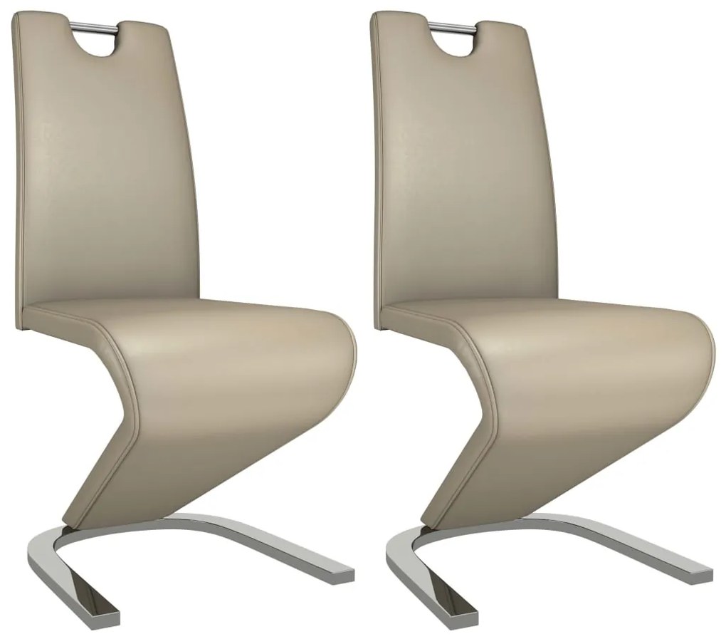 282577 vidaXL Jídelní židle s cik-cak designem 2 ks cappuccino umělá kůže
