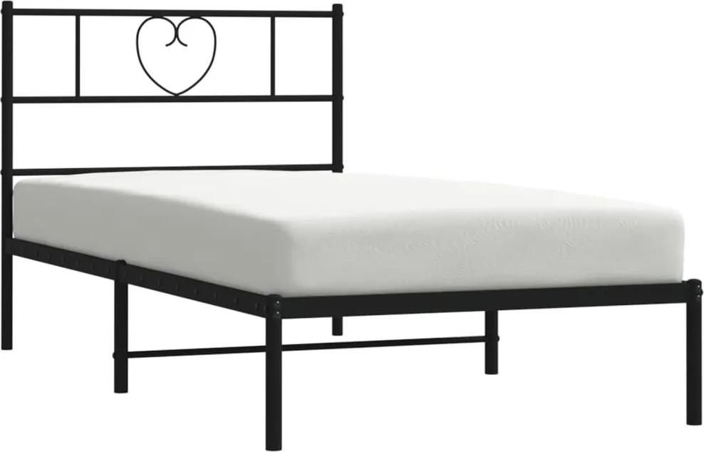 vidaXL Kovový rám postele s čelem 90 x 200 cm [355456] Barva: Bílá