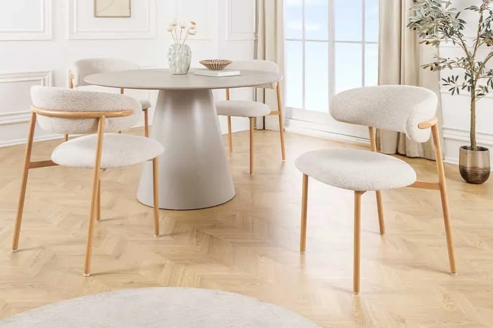 Designová jídelní židle Harding béžová / přírodní hnědá