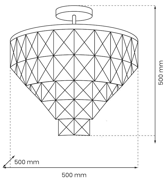 Lustr Chelsea II, 1x křišťálové stínítko, (fi 50cm), g