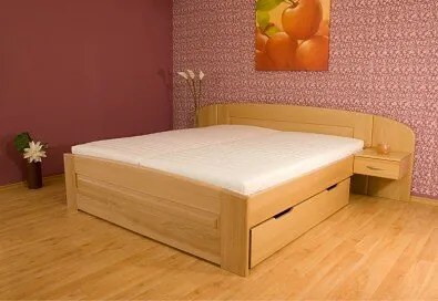 Postel Postelia JAN Buk 140x200 - dřevěná postel z masivu o šíři 4 cm