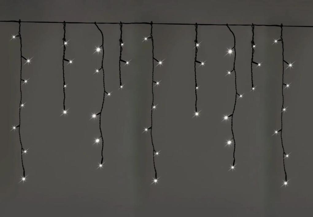 Venkovní LED vánoční závěs - studená bílá, se záblesky, černý kabel, propojovatelný, různé délky na výběr Délka světelné části + délka přívodního kab…