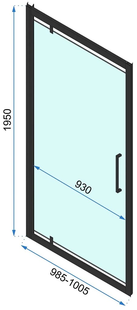 Čtvercový sprchový kout REA RAPID SWING 90x90 cm, černý