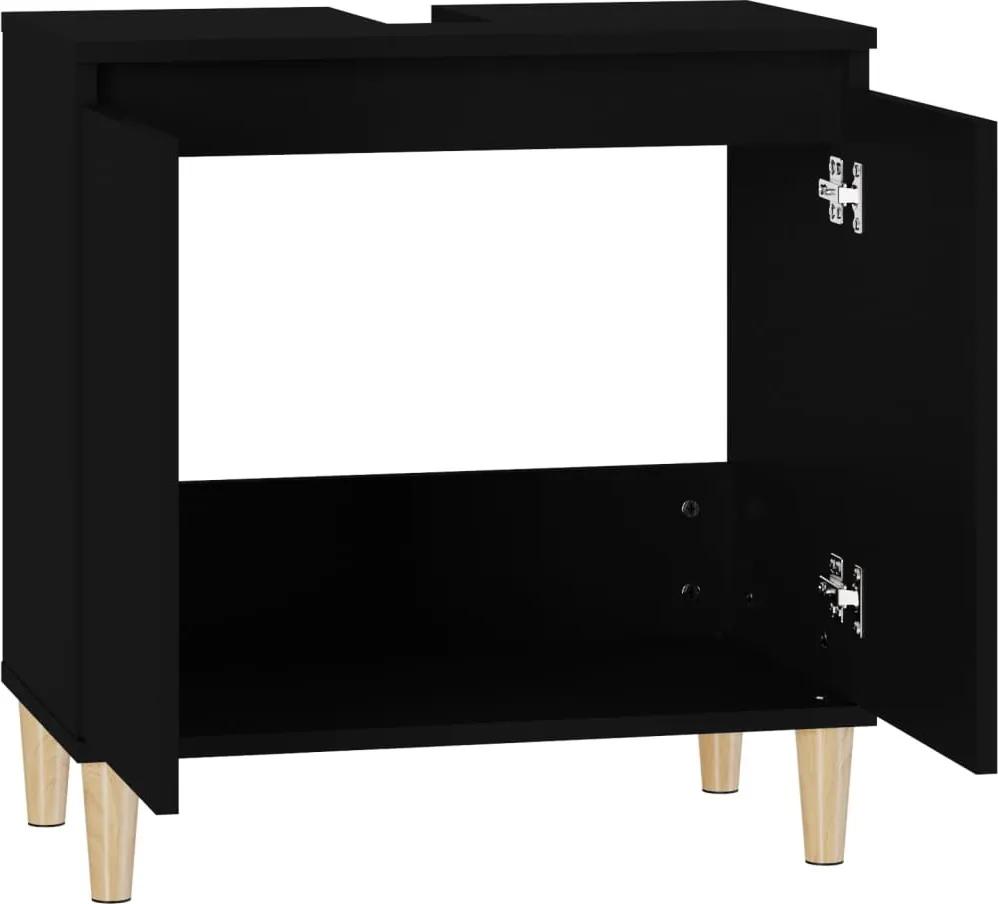 vidaXL Skříňka pod umyvadlo 58 x 33 x 60 cm kompozitní dřevo [821253] Barva: Černá