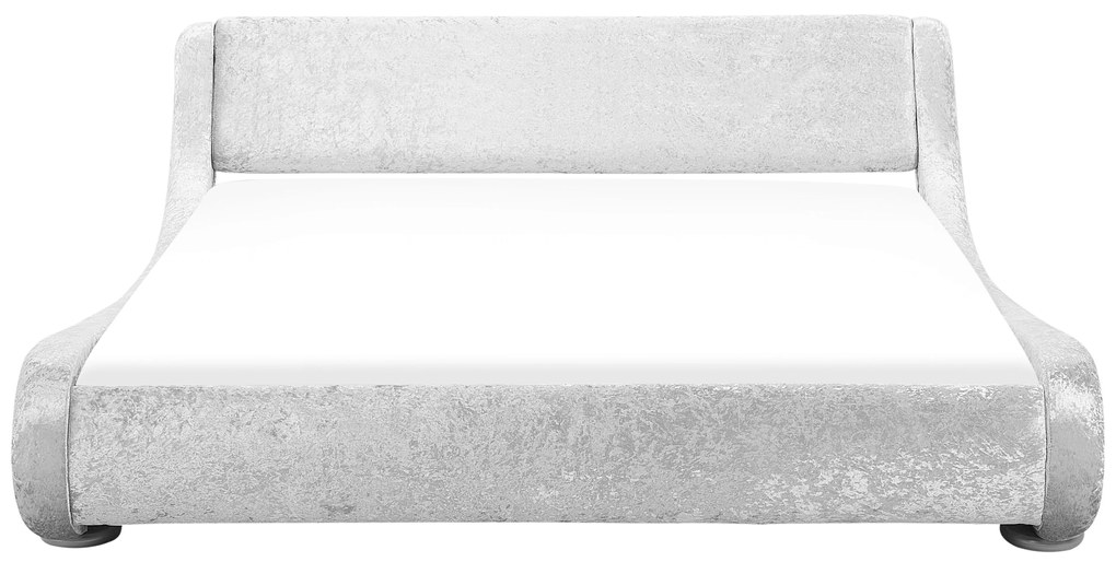 Postel stříbrná sametová 160x200 cm AVIGNON Beliani