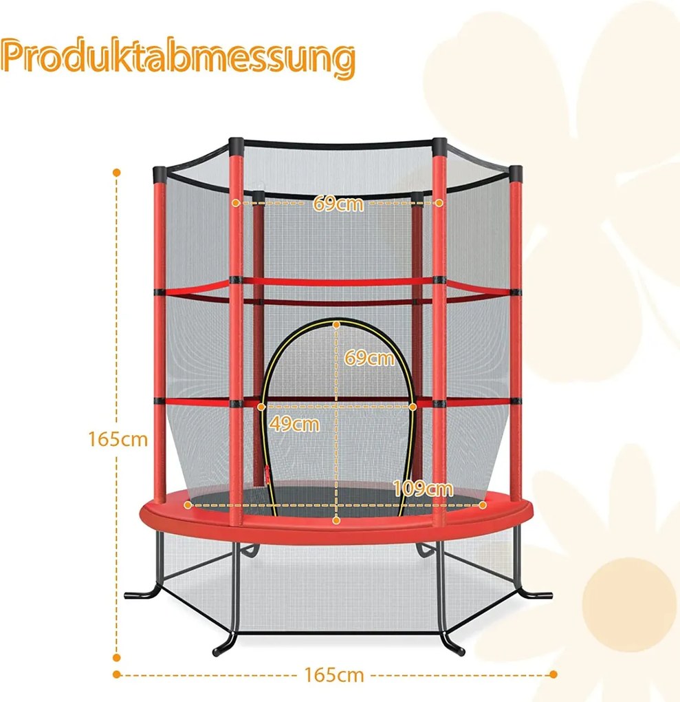 Costway Zahradní trampolína Ø140 cm s ochrannou sítí trampolína