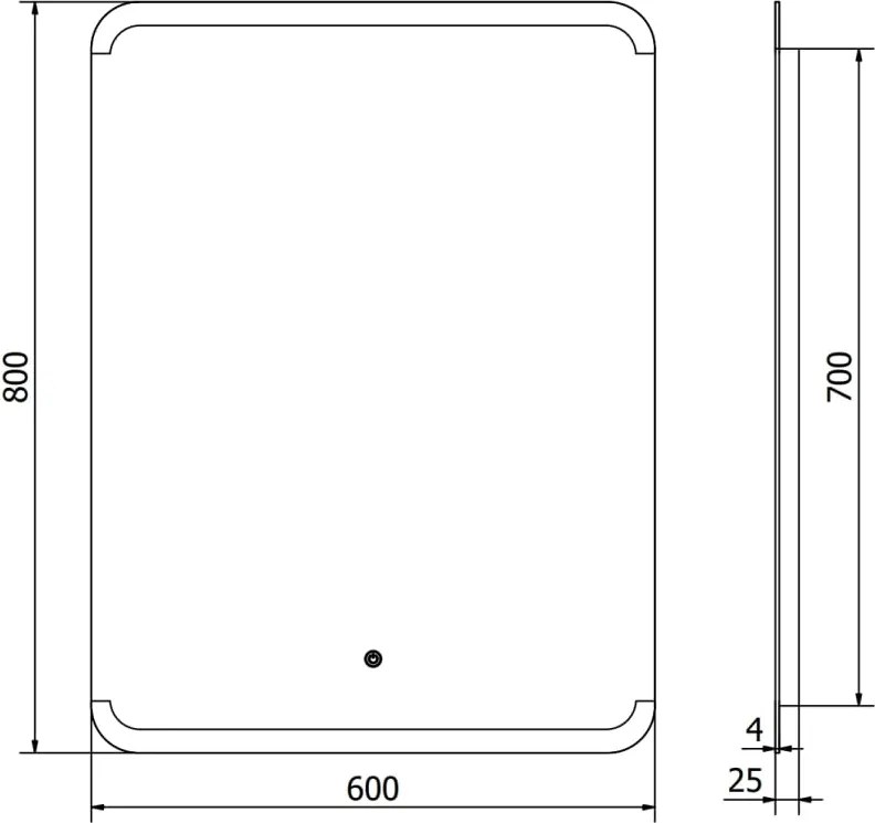 Mexen Nida osvětlené koupelnové zrcadlo 60 x 80 cm, LED 6000K, anti-pára - 9806-060-080-611-00