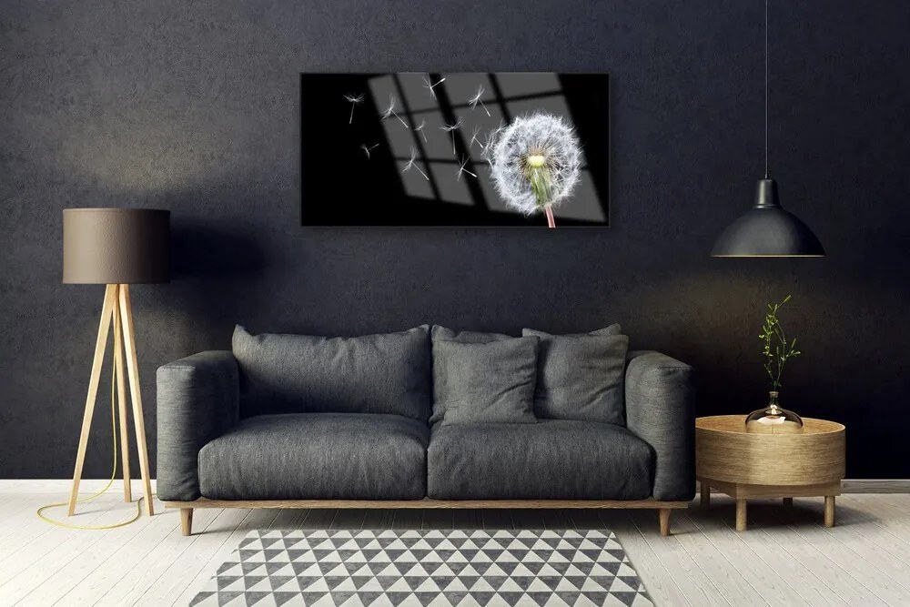 Obraz na skle Pampelišky Květiny Příroda 125x50 cm
