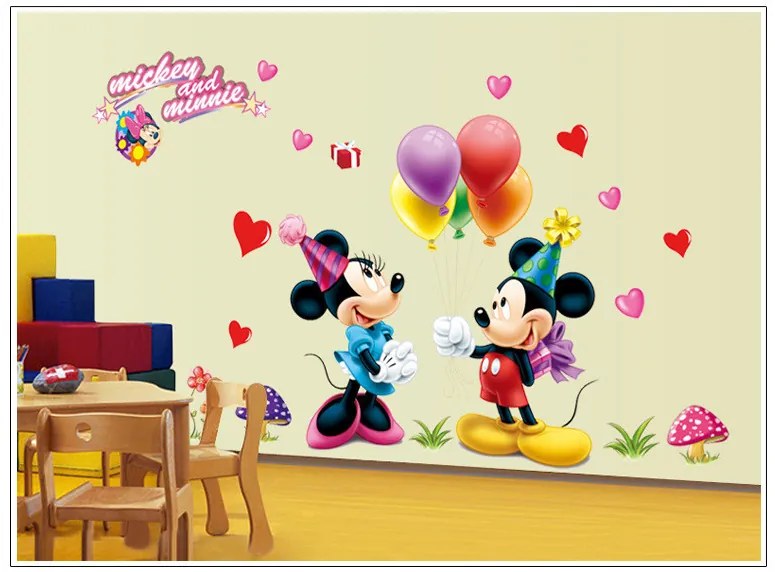 Živá Zeď Samolepka na zeď Mickey Mouse a Minnie Velikost: 75 x 120 cm