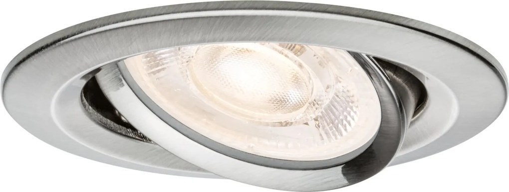 P 92417 LED vestavné svítidlo Nova Plus GU10 Flat IP65 93mm 3x4,9W 230V stmívatelné 2700K kov kartáčovaný - PAULMANN