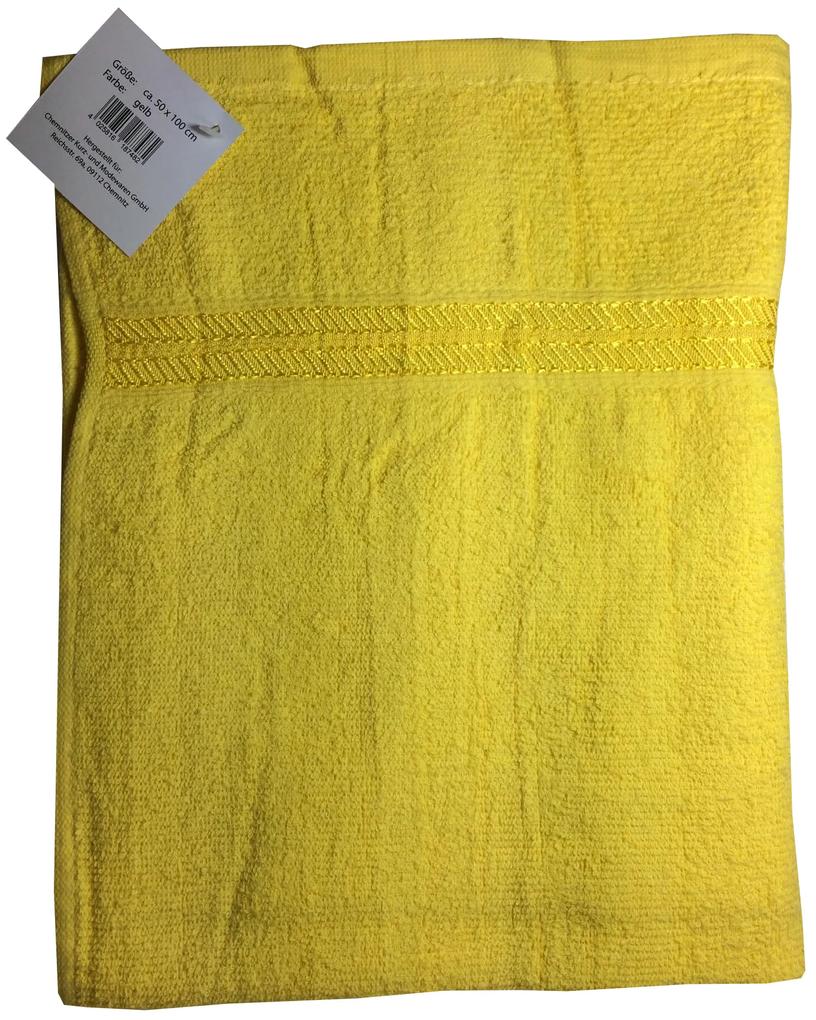 EmaHome - Ručník 50x100 cm bavlna / žlutý