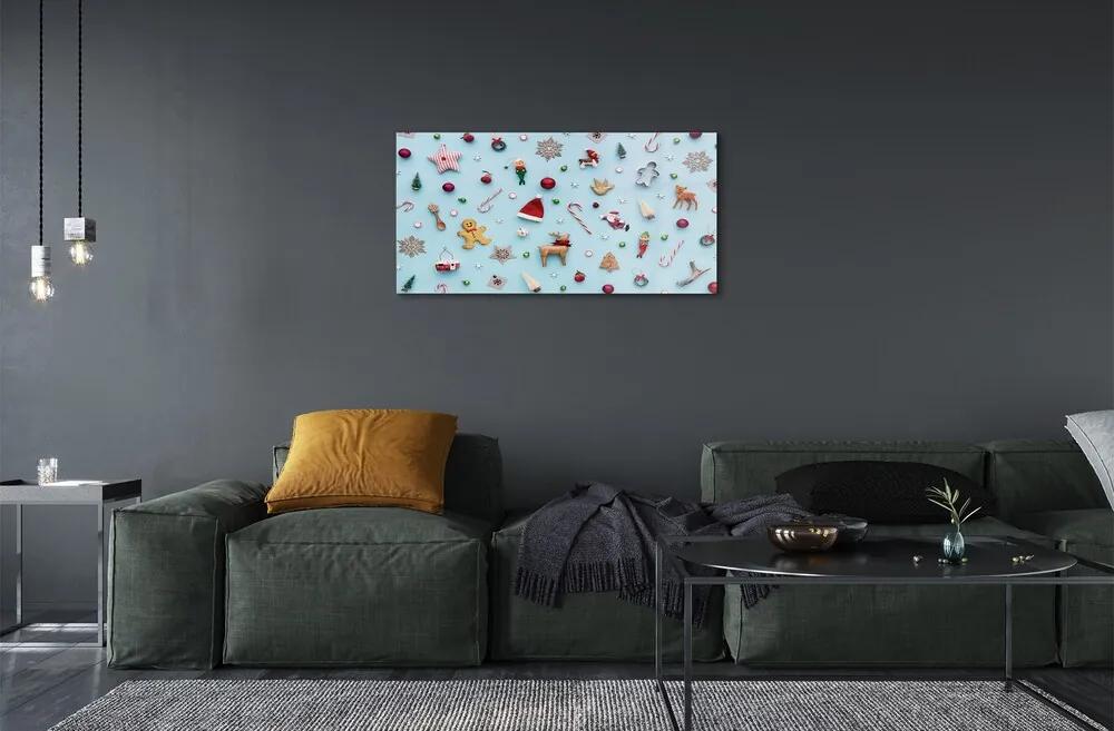 Obraz na skle Cetky cukroví dekorace 100x50 cm