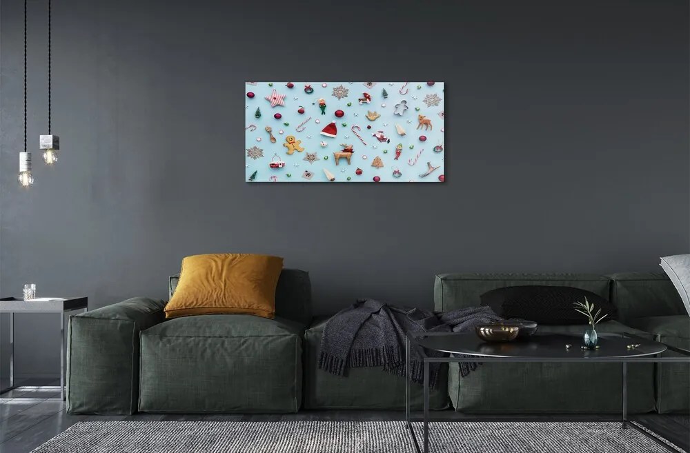 Obraz na skle Cetky cukroví dekorace 140x70 cm