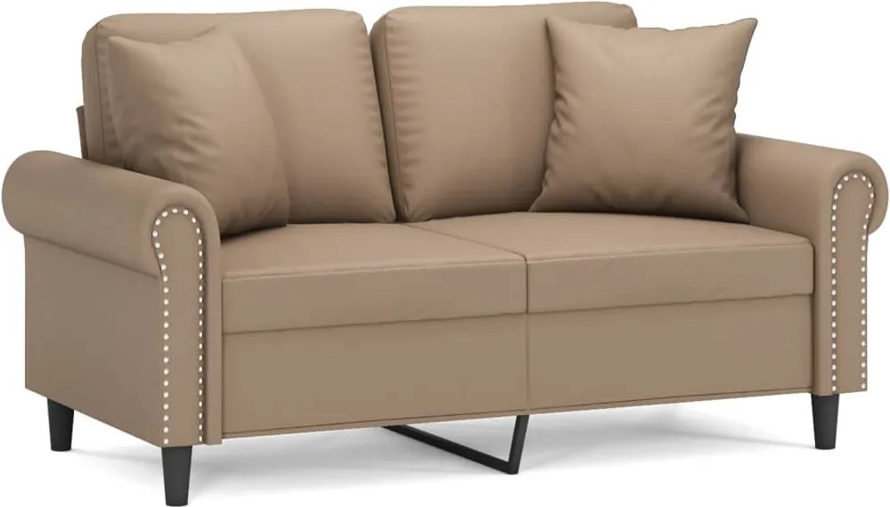 2místná pohovka s polštáři cappuccino 120 cm umělá kůže 3200929