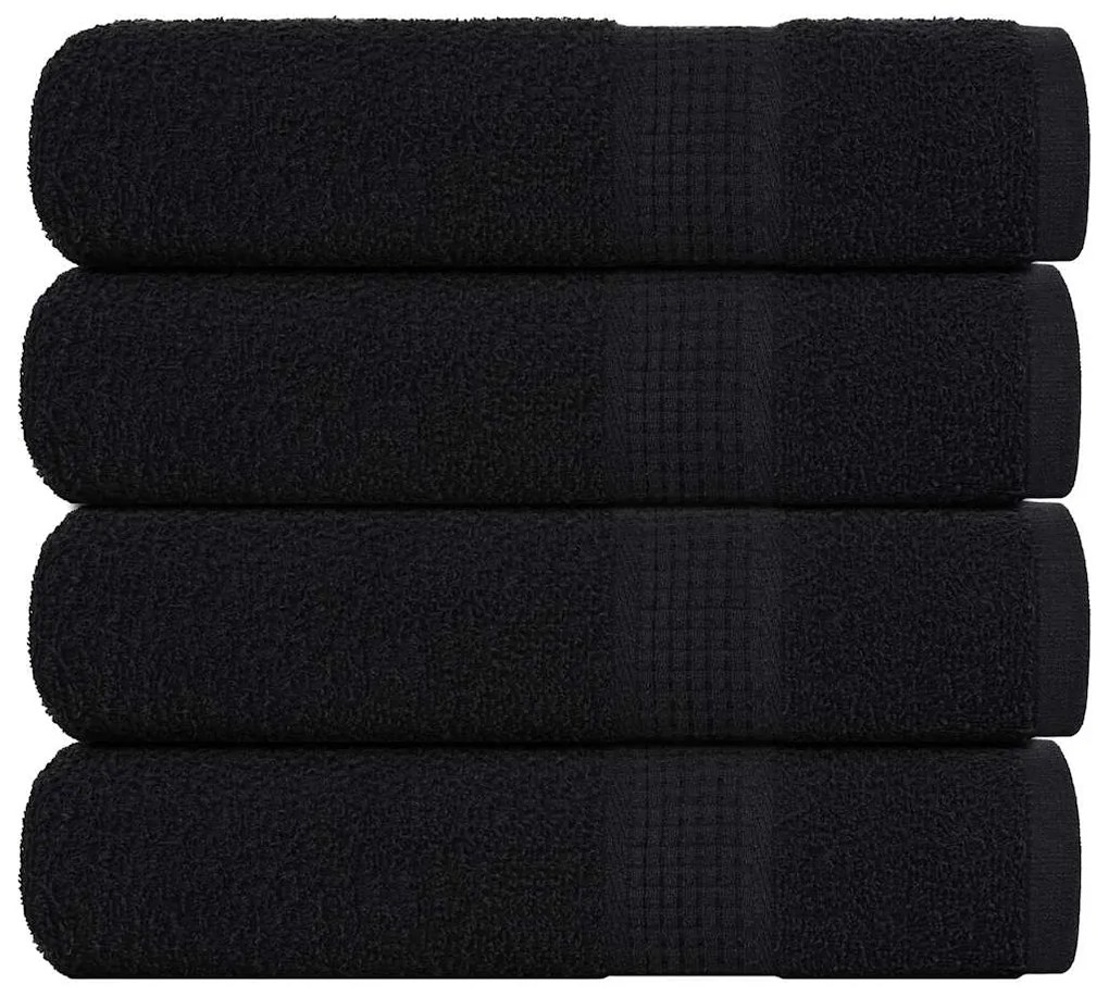 Ručníky FROGN 4 ks černé 100x150 cm 360 g/m² 136957