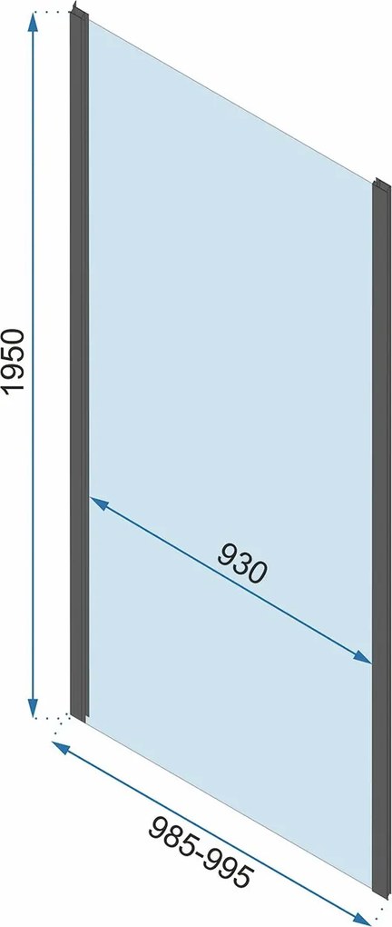 Rea Rapid Swing, 3-stěnový sprchový kout 90(dveře) x 90(stěna) x 195 cm, 6mm čiré sklo, chromový profil, KPL-09119