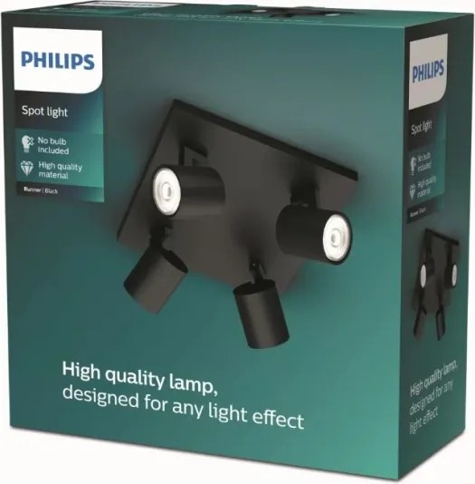 Philips - LED RGBW Stmívatelné bodové svítidlo RUNNER 4xGU10/6,5W/230V černá