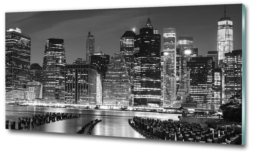 Wallmuralia Moderní skleněný obraz z fotografie Manhattan noc 100x50