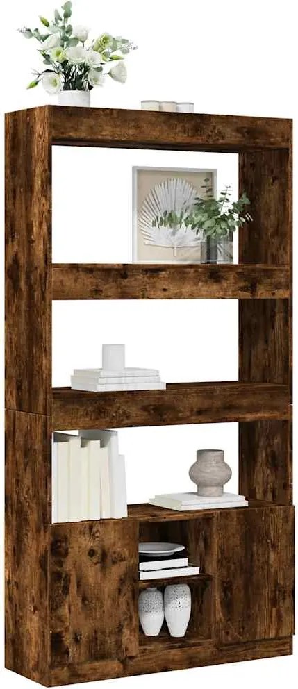 Skříň highboard kouřový dub 92 x 33 x 180 cm kompozitní dřevo 3309622