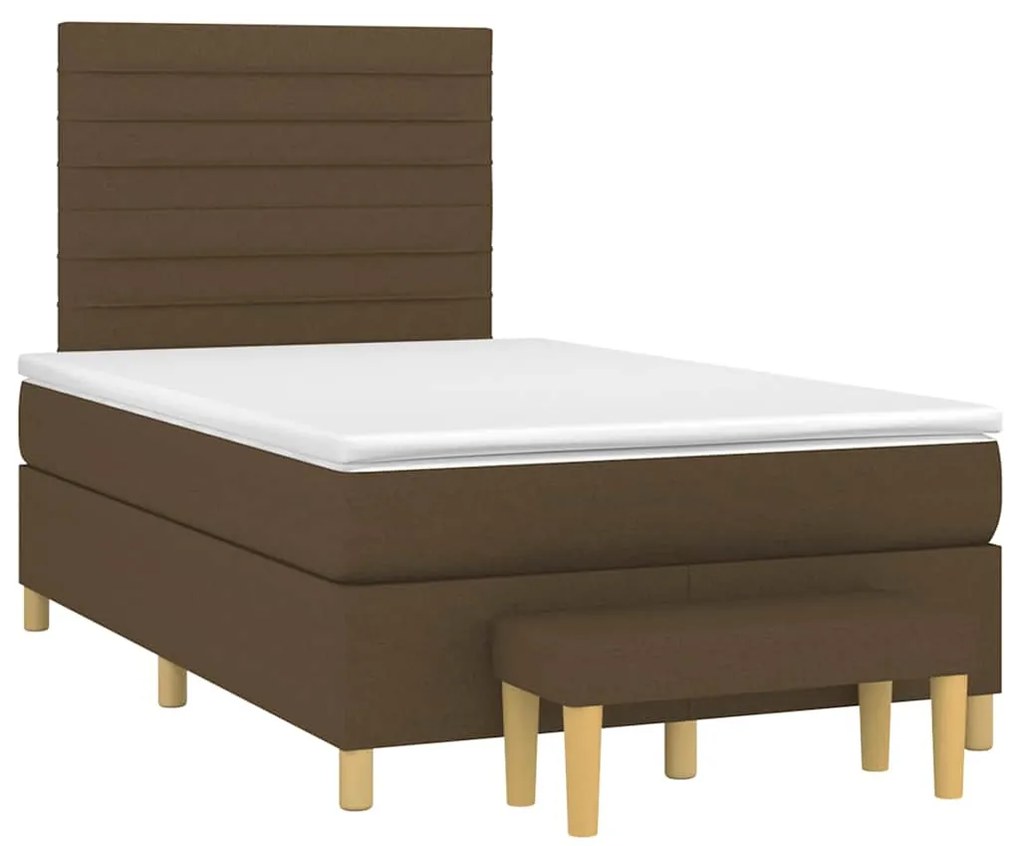 Box spring postel s matrací tmavě hnědá 120x190 cm textil 3270414