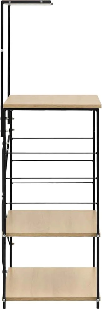 Skříňka na mikrovlnku černá a dub 60 x 39,6 x 123 cm kompozit 288239