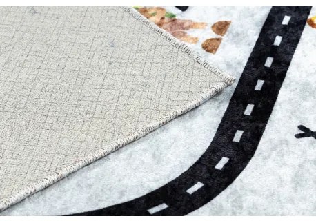 Dywany Luszczow Dětský kusový koberec JUNIOR 51490.802 pratelný  Zvířata, ulice pro děti protiskluz, šedá Rozměr koberce: 140 x 190 cm