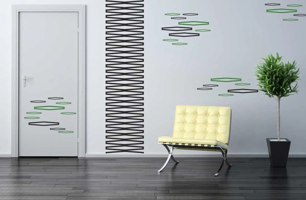 WALLVINIL Samolepky na zeď - Kosočtverce set Barva: Vanilková, Velikost: Pruh 250x58 cm