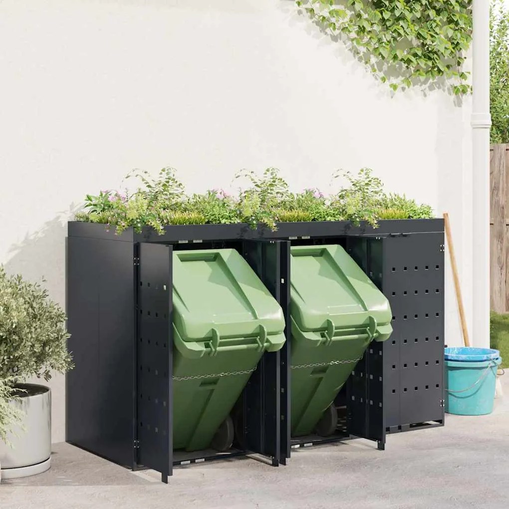 Úložný box na 3 popelnice Antracit 204 x 77,5 x 121,5 cm 3394744