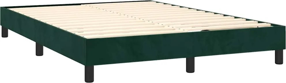 Box spring postel s matrací tmavě zelená 140x190 cm samet 3130838